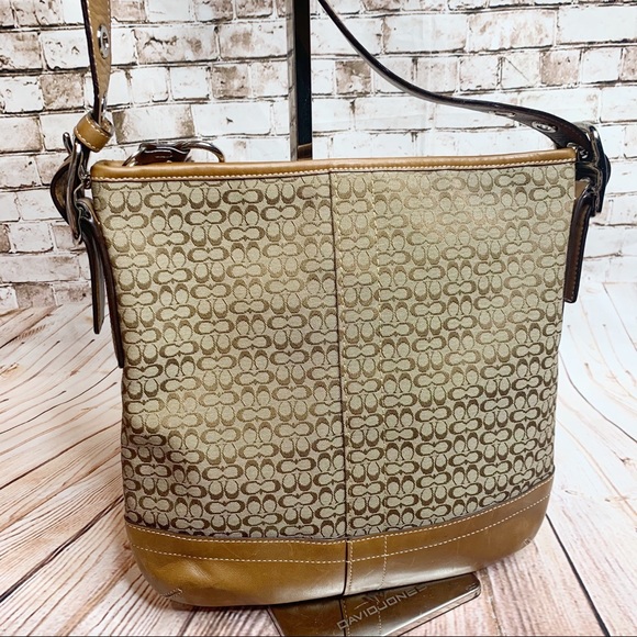 Coach | Bags | Coach Mini Signature Soft Brown Duffel Crossbody | Poshmark